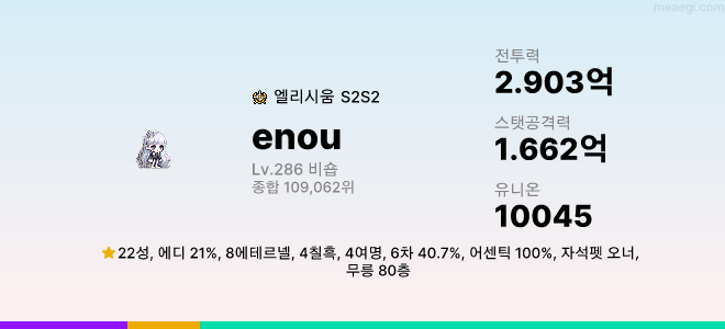 enou - 메애기 검색 | 메이플 캐릭터 정보를 한눈에